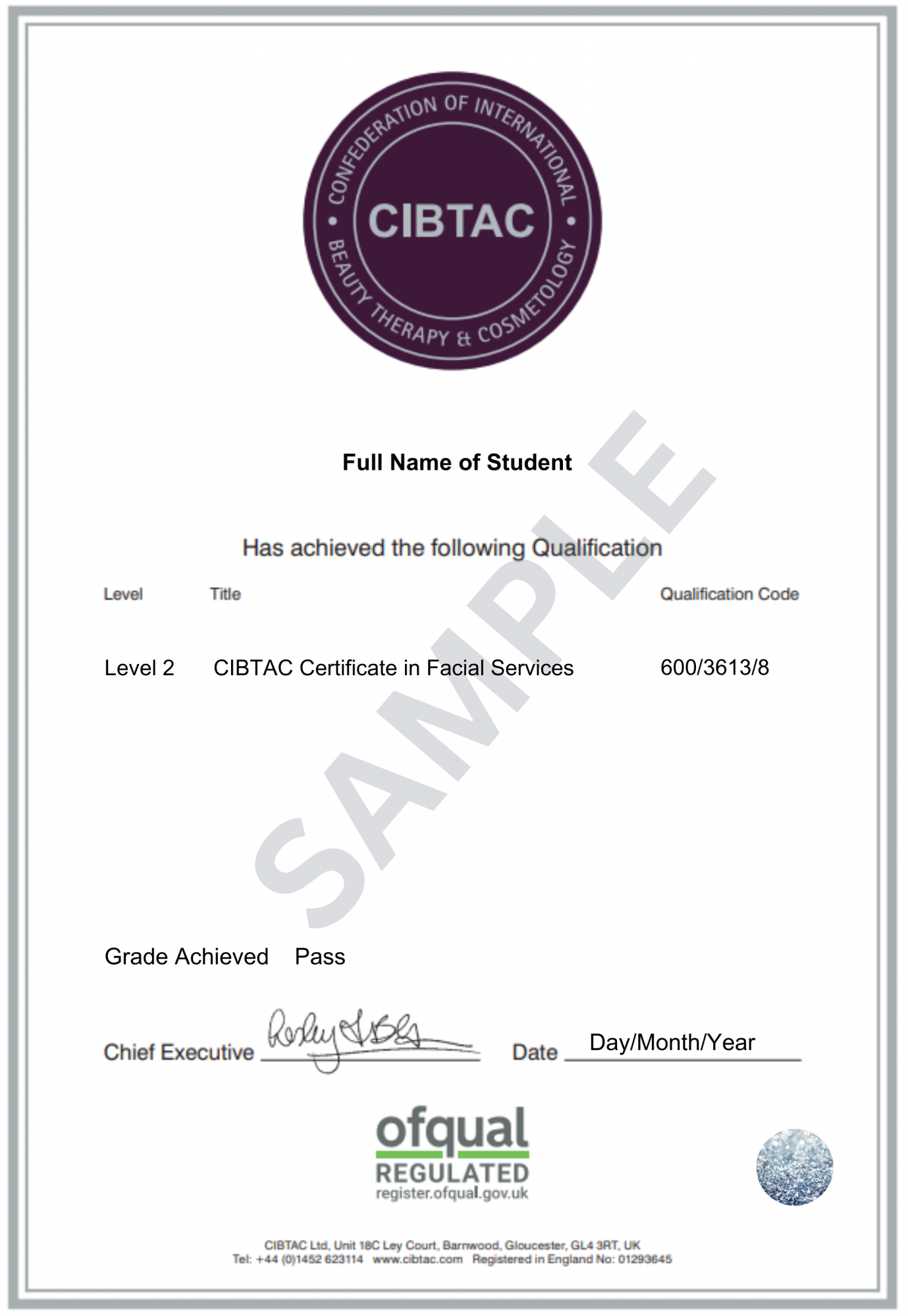 Ofqual Regulated Certificate Examples - BABTAC